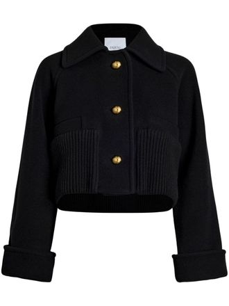 Patou manteau crop &agrave; taille nervur&eacute;e - Noir