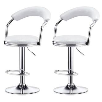 Generic Set mit 2 H&ouml;henverstellbaren Barhockern mit 360&deg;-Drehfunktion, Gepolstertem Kunstlederbezug und R&uuml;ckenlehne f&uuml;r Esszimmer und Bar, 60-80 cm