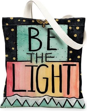 Generic Sacs fourre-tout inspirants en toile noire, motif citation artistique, réutilisables, légers et lavables à bandoulière pour voyage, shopping, plage, 3