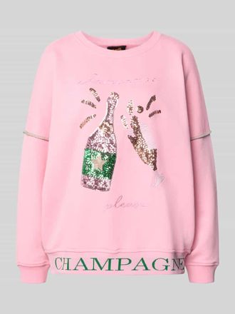 Miss Goodlife Sweatshirt mit Statement-Stitching und Paillettenbesatz