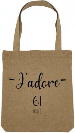 Fabulous Sac Shopping Tote Bag Aspect Lin - JAdore 61 Orne Departement France Region Alencon - Sac de Courses Toile Epaisse 360g Beige Naturel Cabas Port&eacute; Epau