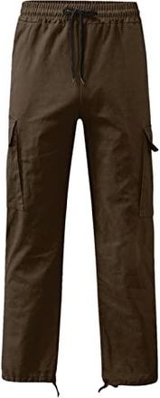 Generic Hommes d&eacute;contract&eacute; Taille Couleur Sport Chapeau -tiss&eacute; Poche Pied Corde Solide Pantalon Rue Cargo Cravate Hommes Cargo Pantalon (Brown, XXXL)