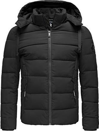 Red Bridge Red Bridge Veste rembourrée doublée avec col à Fermeture Haute et Capuche Amovible pour Homme Noir