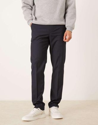 Mango Milan - Elegante, schmal geschnittene Hose in Marineblau-Brown