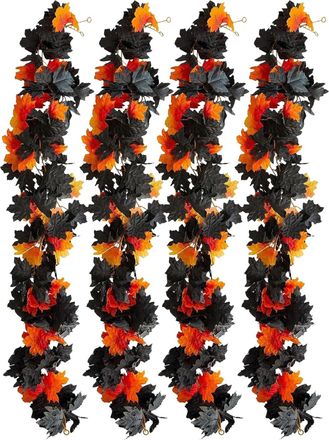 Generic Herbstgirlande- - 170 cm Ahornbl&auml;tter-Thanksgiving-Girlande, 4-teiliges Herbst-Partyzubeh&ouml;r, Saisonale Hof- Und Terrassendekoration | Festliche Outdoo