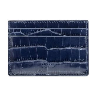 Tom Ford Homme, Accessoires, Bleu, Taille: ONE Size Porte-cartes fa&ccedil;on croco