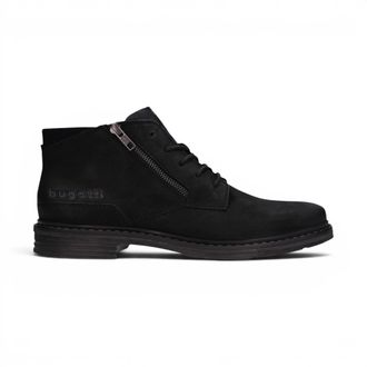 Bugatti Herren Schwarze Leder-Schn&uuml;rstiefel Chukka Kn&ouml;chelstiefel - Rigalo Evo C30
