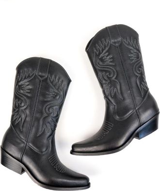 Will&rsquo;s Vegan Store Damen vegan Westernstiefel Damen Schwarz