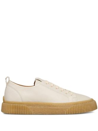 Ami baskets en cuir &agrave; lacets - Blanc