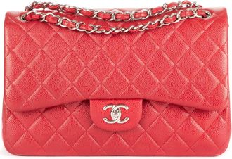 Chanel Crossbody Bags - Classic Double Flap Jumbo - Gr. unisize - in Rot - f&uuml;r Damen