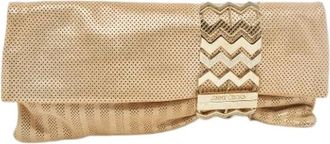 Jimmy Choo London unisex, Pre-owned, Beige, Taille: ONE Size Pochette en cuir Pre-owned