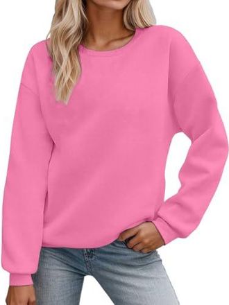 Generic Sweat &agrave; capuche pour femme de couleur unie &agrave; col rond 2025 pour lhiver et lautomne Y2K - Sweat &agrave; capuche gothique - Coupe ample - Joli et esth&eacute;tique -