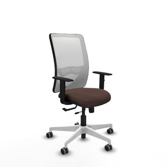 Piqueras y Crespo Neigbarer Schreibtischstuhl Zulema mit 1D-Armen, h&ouml;henverstellbare Lendenwirbelst&uuml;tze, ausgestattet mit Syncro/Traslack und Schneideschaum, Wei&szlig;/Dunke