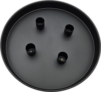 Meinposten Kerzenteller Kerzentablett magnetische Kerzenhalter Tablett schwarz Metall Ø 25 cm
