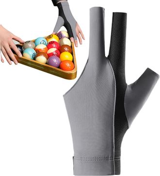 Generic Pool Handschuh - Rutschfeste Billard, Atmungsaktiver Stoff | Schnell trocknend Elastisch, Drei Finger Design für Professionelle Spieler, Spiele, Train