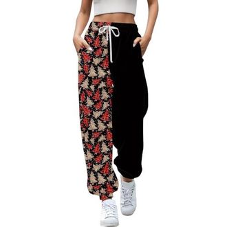 Generic Pantalon de jogging en polaire doux et chaud pour femme, taille &eacute;lastique, cordon de serrage, coupe d&eacute;contract&eacute;e, pour la maison, confort de nuit, uti