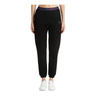 Emporio Armani Elastische Sweatpants mit Logo und Bund - - Trousers - Damen - Schwarzk - XS
