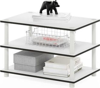 Furinno Just 3-Tier No Tools Fernsehstand, TV-St&auml;nder, Couchtisch, Wei&szlig;, 59.9 (Breite) x 39.6 (H&ouml;he) x 39.6 (Tiefe) cm