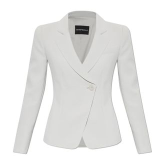 Emporio Armani Taillierter einreihiger Blazer mit fallendem Revers - - Jackets - Damen - Grau - M