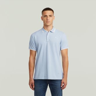 G-Star Dunda Slim Stripe Poloshirt - Hellblau - Herren