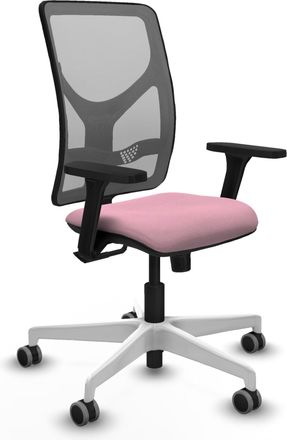 Piqueras y Crespo Rosa Palo Schreibtischstuhl mit 3D-Armlehnen, h&ouml;henverstellbare Lendenwirbelst&uuml;tze, ausgestattet mit 3 Positionen und Schneideschaum, Grau/Rosa