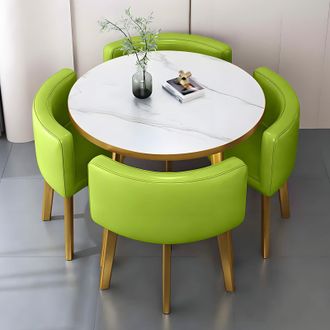 Generic Modernes Esszimmer-Set, rundes Esszimmer-Set, Empfangstisch, K&uuml;chen-Fr&uuml;hst&uuml;cksbar-Set mit Tisch und St&uuml;hlen, passend f&uuml;r Wohnzimmer und Esszimmer