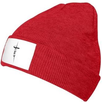 Generic Bonnet en Tricot J&eacute;sus-Christ Christianisme Religion Foi Croix Classique Chapeau Tricot&eacute; Extensible Bonnet Hiver pour Sport Shopping Course &Agrave; Pied