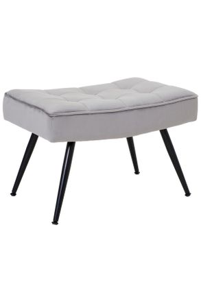 Xora Hocker, Grau, Schwarz, Metall, Textil, rechteckig, 60x40x40 cm, Wohnzimmer, Hocker, Sitzhocker