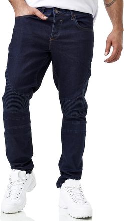 Elara Herren Jeans Slim Fit Hose Biker-Jeans Chunkyrayan 16517-Dunkelblau-36W / 36L
