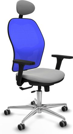 Piqueras y Crespo Ergonomischer Computerstuhl mit 3D-Armen, h&ouml;henverstellbarer Lendenwirbelst&uuml;tze und festem Kopfteil, ausgestattet mit Syncro/Traslack und eingespritzt