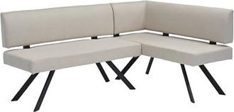Byliving Eckbank Toronto, Bezug in Taupe, Gestell in schwarz, L-Form Langer Schenkel Links, Taschenfederkern, K&uuml;chenbank, Speisezimmerbank, Ma&szlig;e: B 182, H 85, 