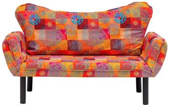 Les Tendances Canapé convertible 2 places tissu patchwork Kalos 140cm