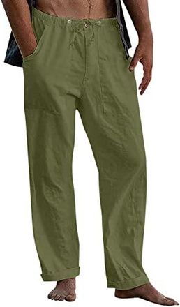 Generic Pantalon de loisirs pour homme - Pantalon de jogging baggy pour homme - Couleur unie - Jambe droite - Tendance - Confortable - Pantalon dext&eacute;rieur &eacute;l&eacute;