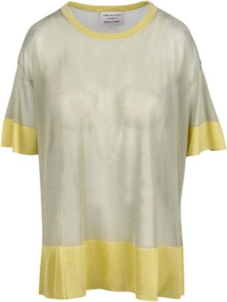 Alessia Santi Femme, Pulls, Jaune, Taille: 38 FR Maille Lurex Col Rond