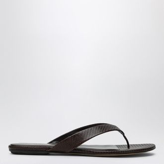 Le Monde Beryl Braune Zehensandalen aus Leder