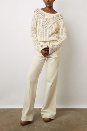 Gerard Darel Pull col rond ajour&eacute; - LEANA - Ecru