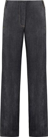 Tory Burch Femme, Jeans, Bleu, Taille: 32 FR Pantalon en denim &agrave; jambes larges