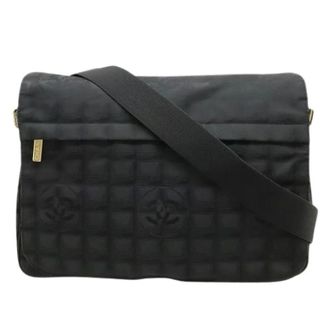 Chanel Sac Messenger en Jacquard de Nylon Pre-owned A29348 - Femme - Pre-owned - Noir - Taille: ONE Size
