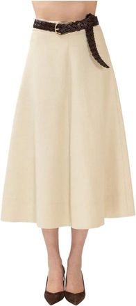 P.A.R.O.S.H. P.a.r.o.s.h., Femme, Jupes, Beige, Taille: 40 FR Midi Skirt