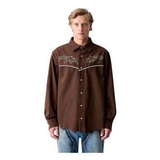 Andersson Bell Chemise Lemmans en similicuir - Homme - Chemises - Brun - Taille: M
