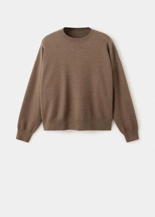 Mango Pull oversize col rond marron moyen - Femme - XXS - MANGO