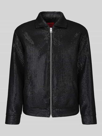 HUGO BOSS Bomberjacke mit gl&auml;nzender Strukturoptik