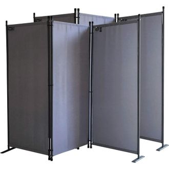 Quick-Star 2 St&uuml;ck Paravent 3 Teilig 170 x 165 cm GRAU Stoff Raumteiler Trennwand Balkon Sichtschutz Stellwand Faltbar