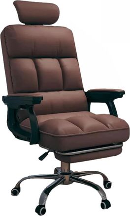 Generic Hochlehniger B&uuml;rostuhl mit Fu&szlig;st&uuml;tze, dickem Kunstlederbezug, verstellbar von 90&deg; bis 135&deg;, ergonomischer Schreibtischstuhl f&uuml;r Zuhause
