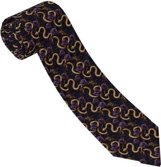 Generic Cravate Pour Homme Imprim&eacute; Serpent Violet Et Or Roses Confortable Tie Classique Cravate Pour Hommes Pour Mariage C&eacute;l&eacute;brations Affaires
