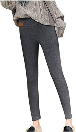 Generic Legging épais en polaire chaude pour femme - Taille haute - Pantalon épais confortable - Pantalon dhiver extensible en velours - Pantalon dhiver décon