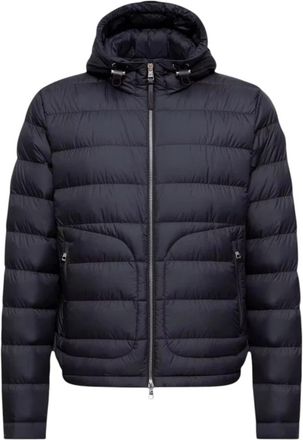 Moncler Homme, Vestes, Bleu, Taille: L Sestriere Hooded Short Down Jacket