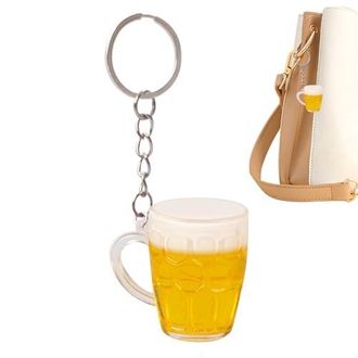 Generico Porte-cl&eacute;s bi&egrave;re, pendentif sac &agrave; dos, 10 x 10 x 5 cm, design l&eacute;ger et r&eacute;aliste de chope de bi&egrave;re, accessoire de breloque en r&eacute;sine pour sac &agrave; main, c