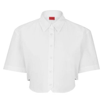 HUGO BOSS Hugo - Enovia kurz geschnitten Bluse für Damen Regulär (Weiß)