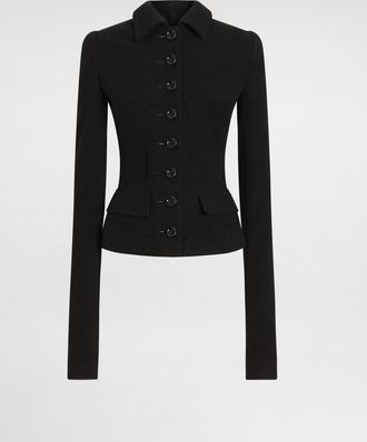 Dolce & Gabbana Einreihige Wolljacke Aus Wolle - Frau Collection Schwarz 42
